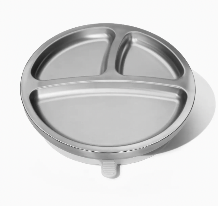 Stainless Steel Suction Baby Divided Plate w/Colored Suction – Oodles Kids